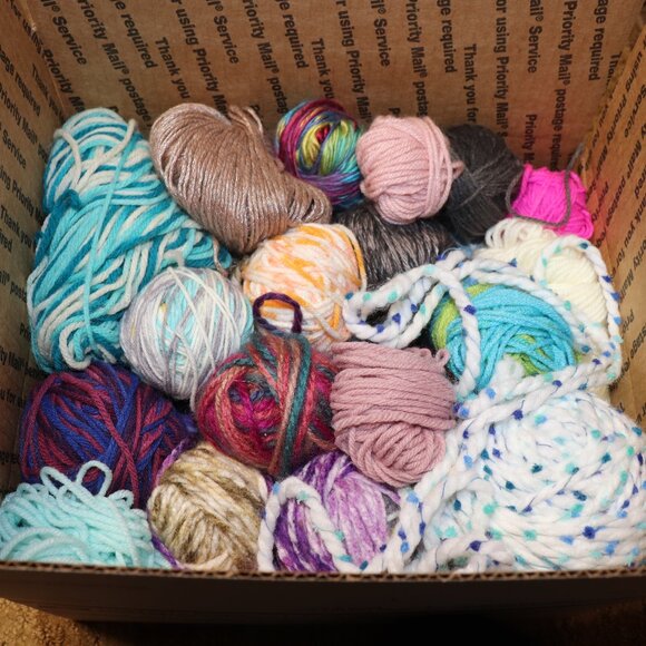 Vintagejelyfish | Office | Priority Usps Box Of Yarn | Poshmark